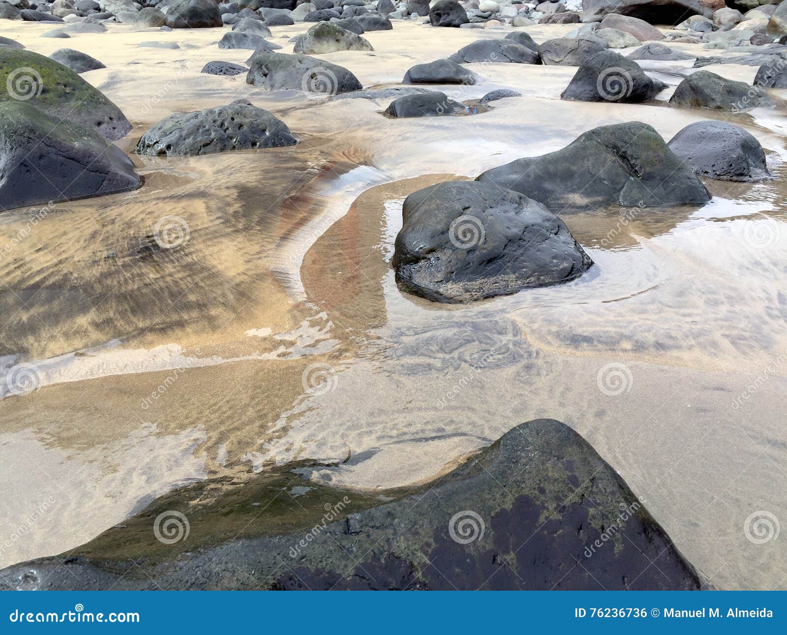 Puddles in the beach stock photo. Image of puddles, nature - 76236736