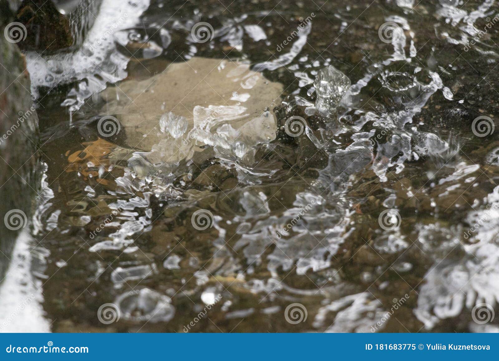 Puddles after Rain, Water Drops Close View. Nature Stock Image - Image ...