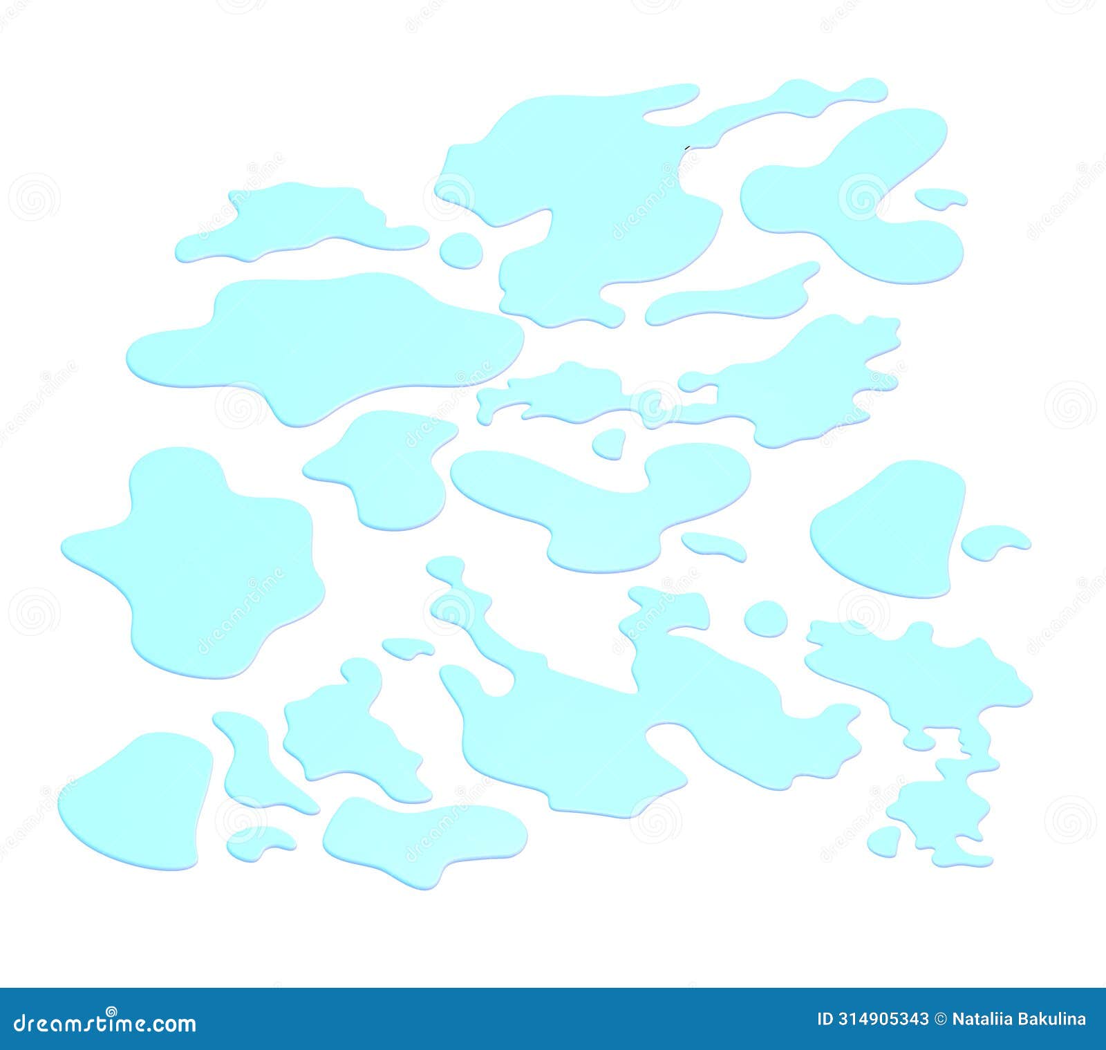 Puddles from the Water. Set of Isometric 3d Objects Isolated on White ...