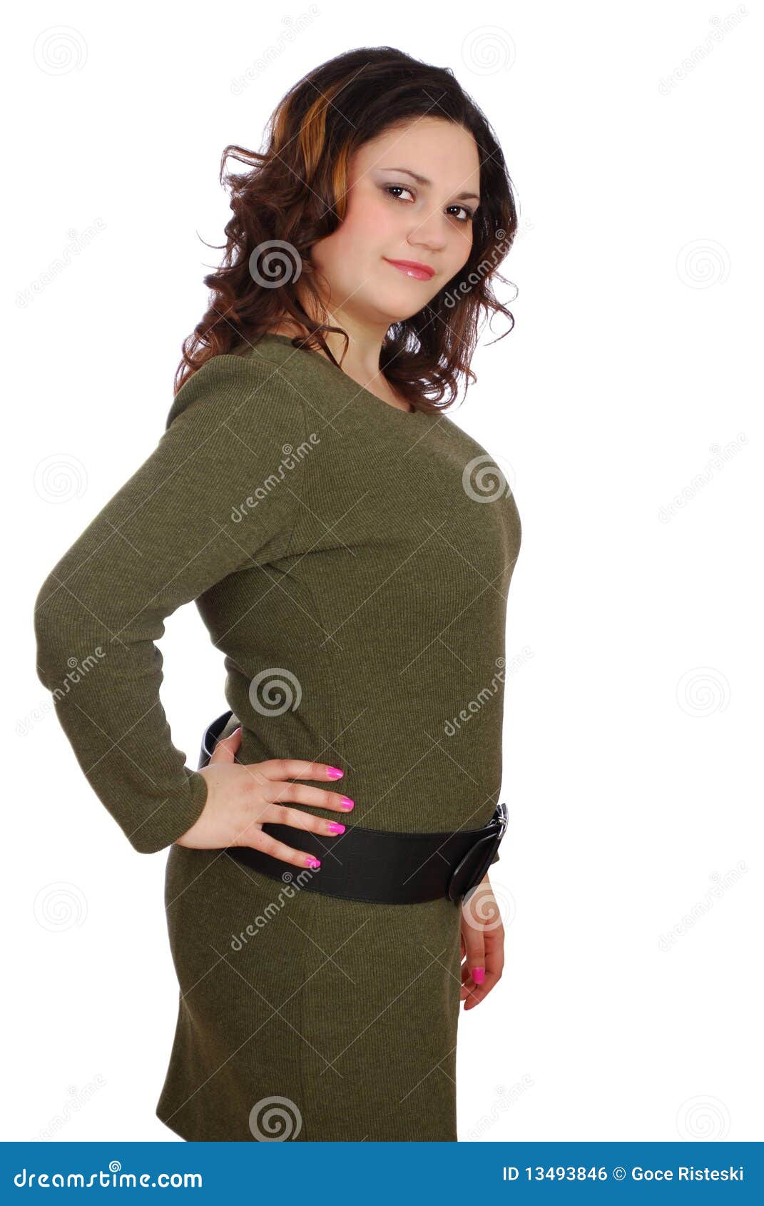 Pudgy girl posing stock photo. Image of women, studio - 13493846
