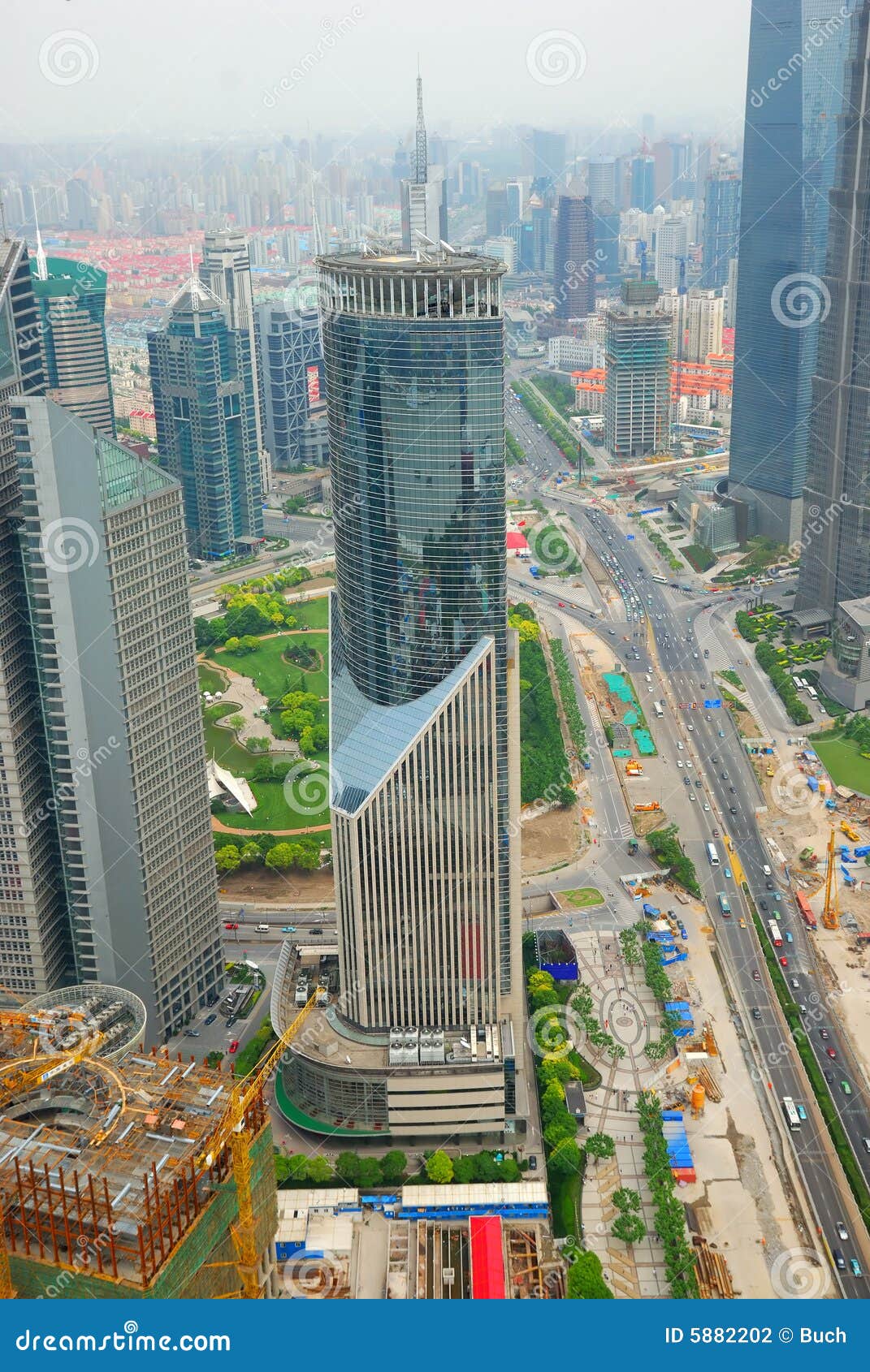 Pudong District in Shanghai Stock Photo - Image of exterior, high: 5882202