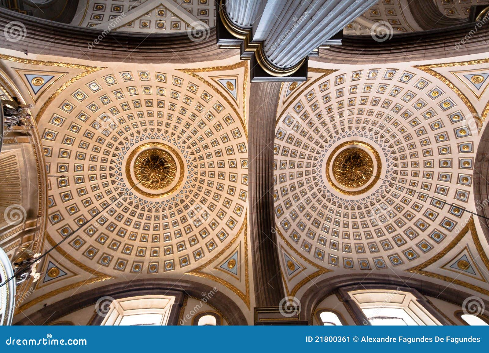 Puebla Cathedral Ceiling Mexico Stock Image - Image of central, ceiling ...