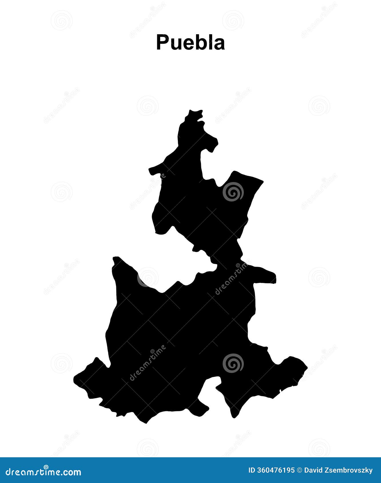 Puebla outline map stock illustration. Illustration of tourism - 360476195