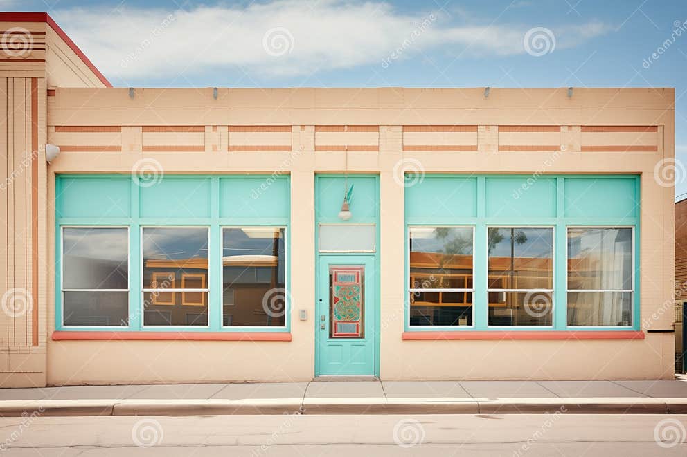 Pueblo with Clear Turquoise Window Frames Stock Image - Image of adobe ...