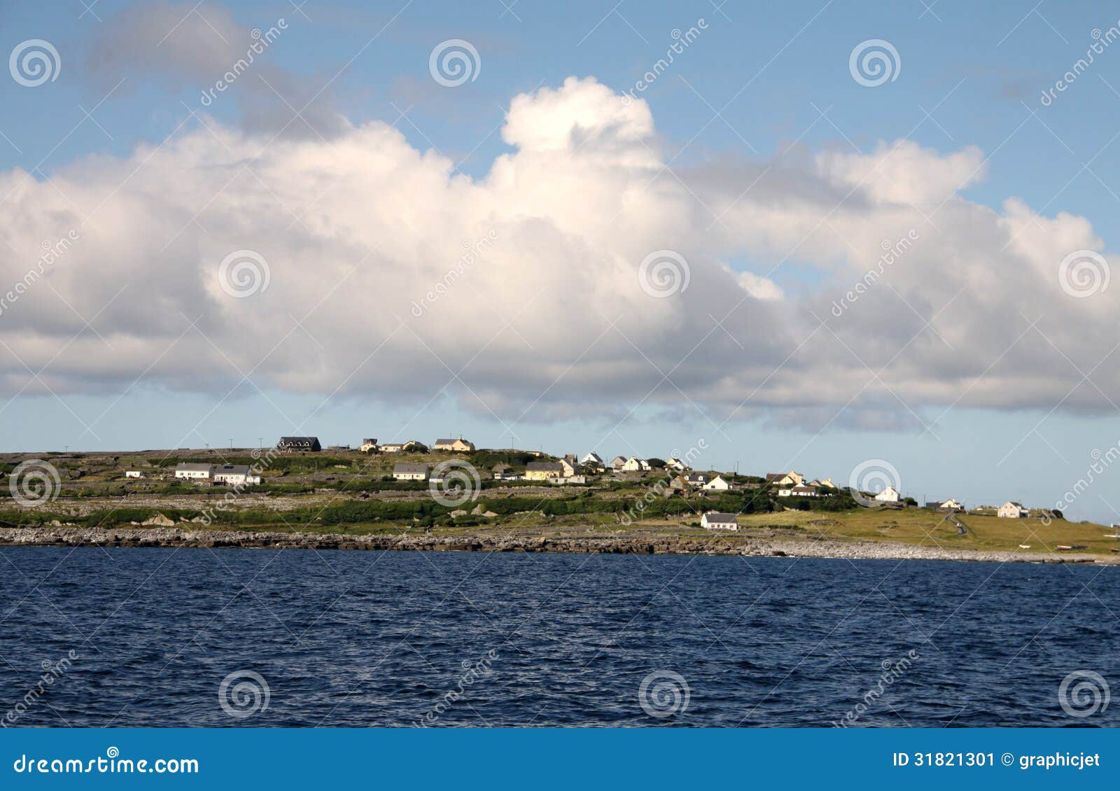 Pueblo De Inisheer, Islas De Aran Imagen de archivo - Imagen de nubes ...