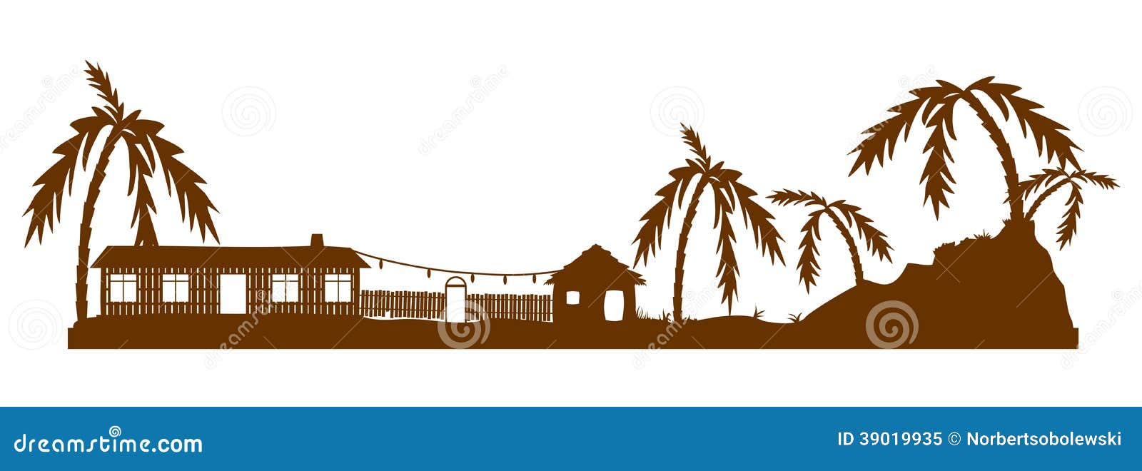 Pueblo tropical stock de ilustración. Ilustración de exterior - 39019935