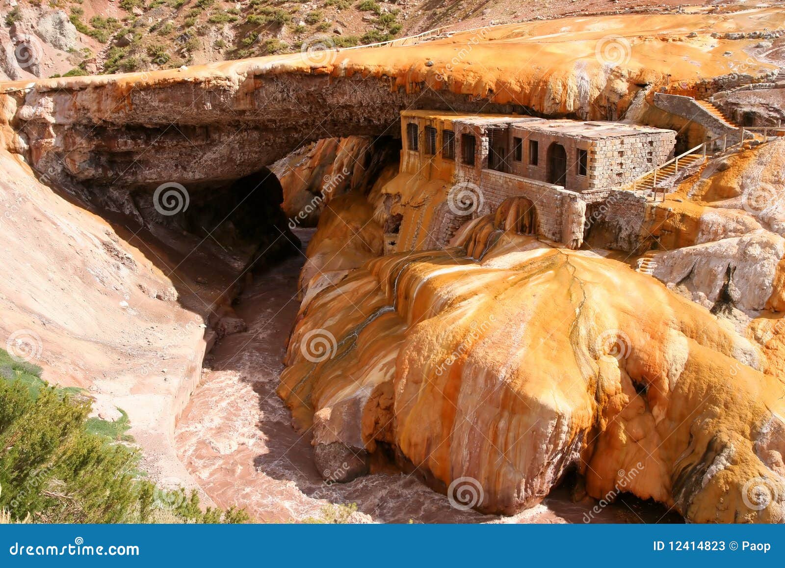 Puente del Inca stock image. Image of amazing, arch, cordilliera - 12414823