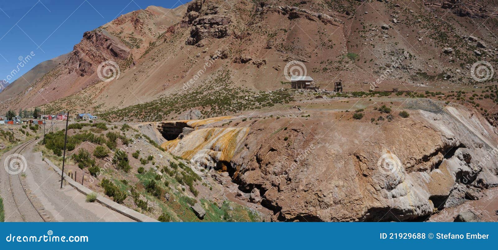 Puente Del Inca in Argentinien Anden Stockfoto - Bild von inka, gleis ...