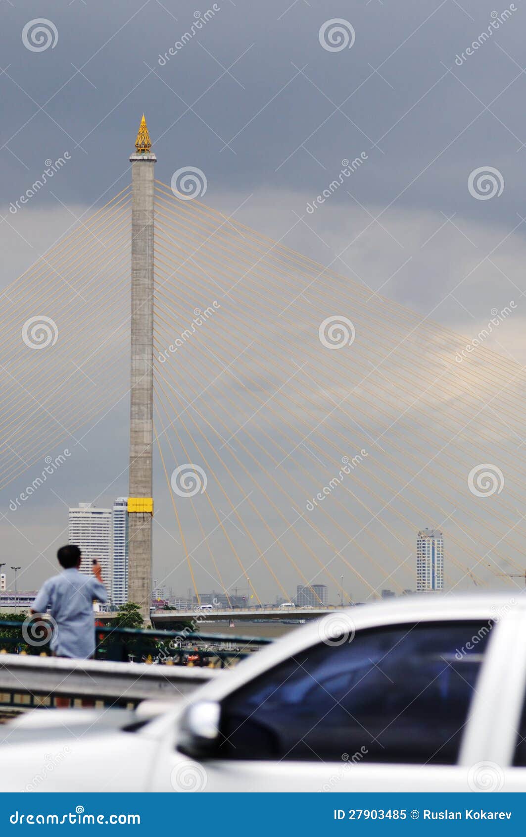 Puente Mega De Chao Phraya Phra Pradaeng. Imagen editorial - Imagen de ...