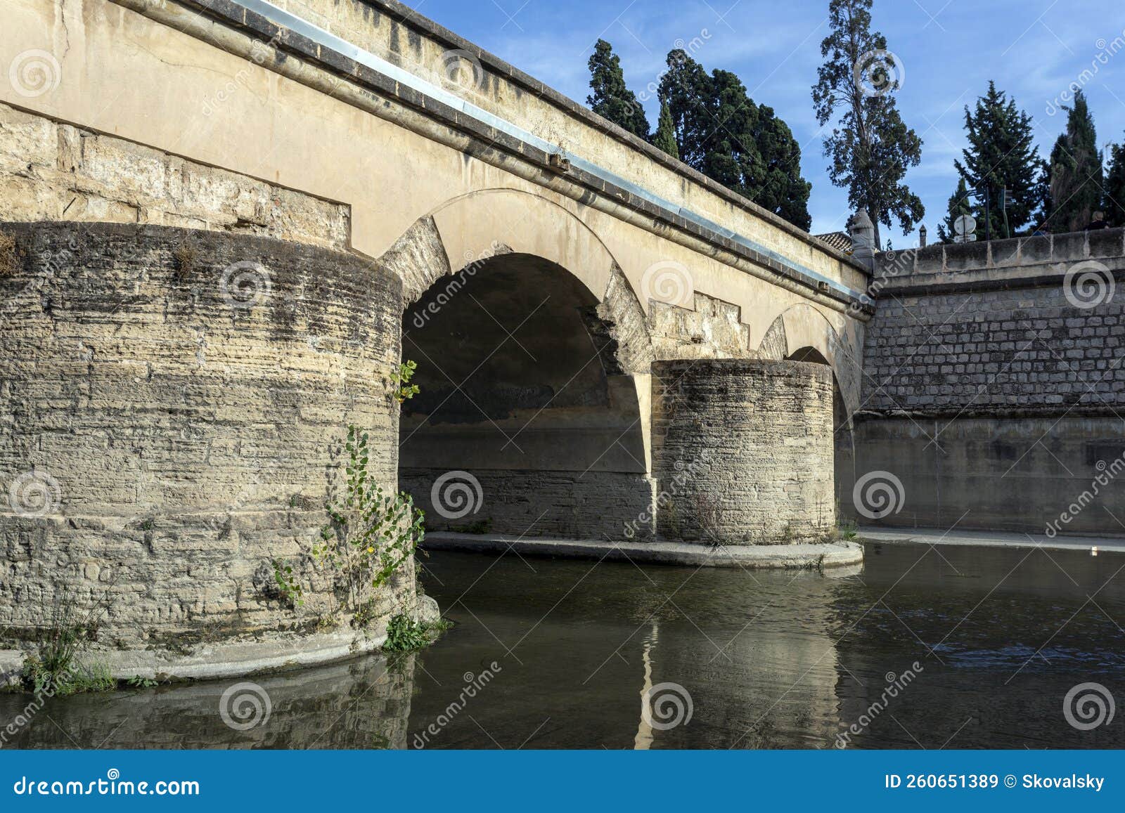 Puente Romano the Roman Bridge of Granada Stock Image - Image of calm ...