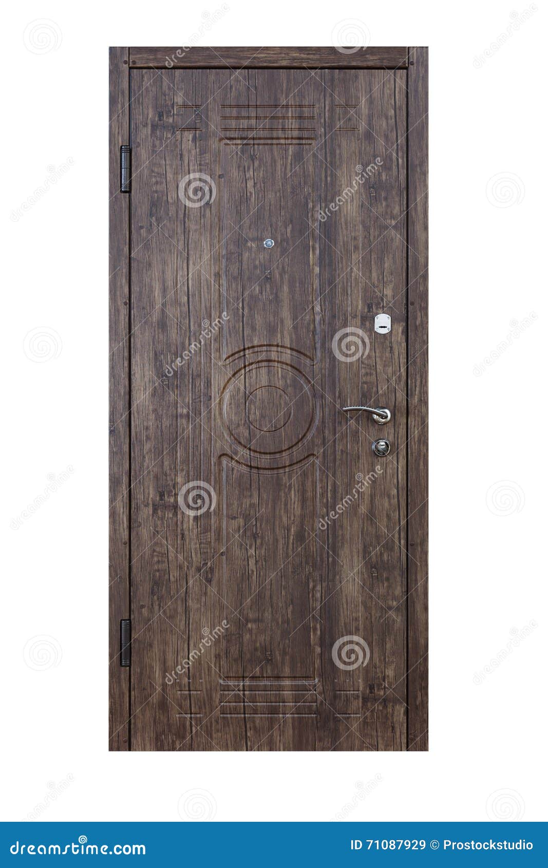A Puerta Cerrada De Madera Paliducho Aislada En Blanco Imagen de ...