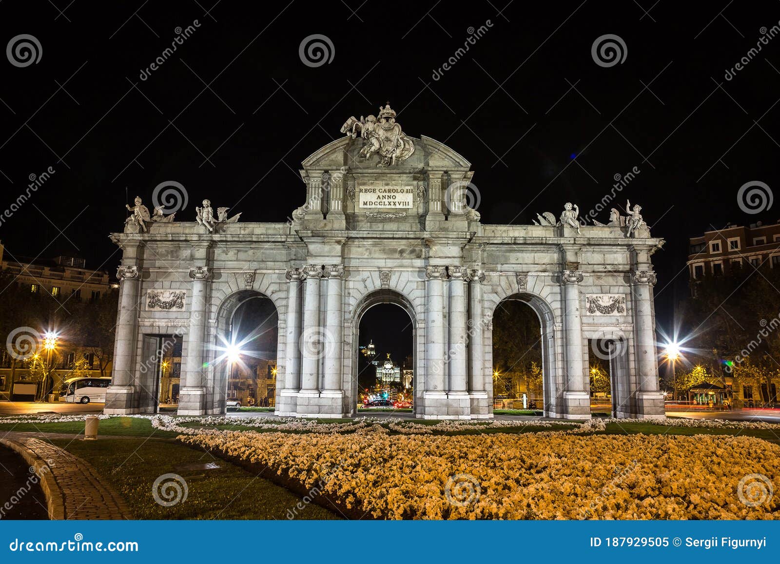 Puerta de Alcala in Madrid stock image. Image of arch - 187929505