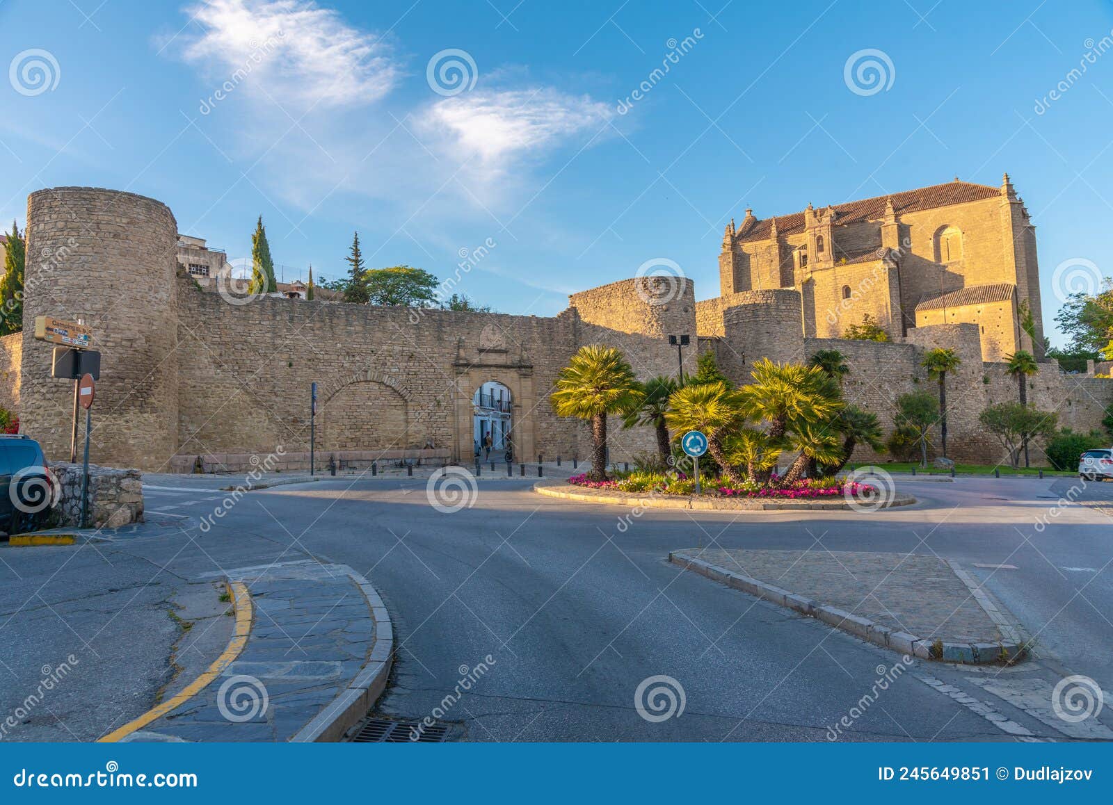 Puerta De Almoc?bar Gate at Ronda, Spain.... Stock Image - Image of ...