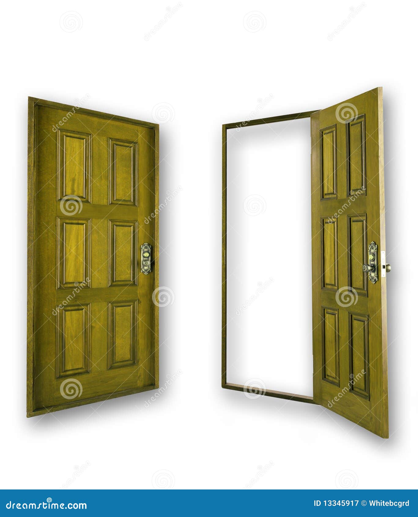 Puerta De Madera Cerrada Y Abierta Imagen de archivo - Imagen de door ...