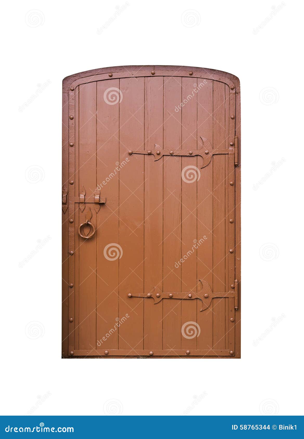 Puerta De Madera Del Viejo Vintage En El Fondo Blanco Foto De Archivo