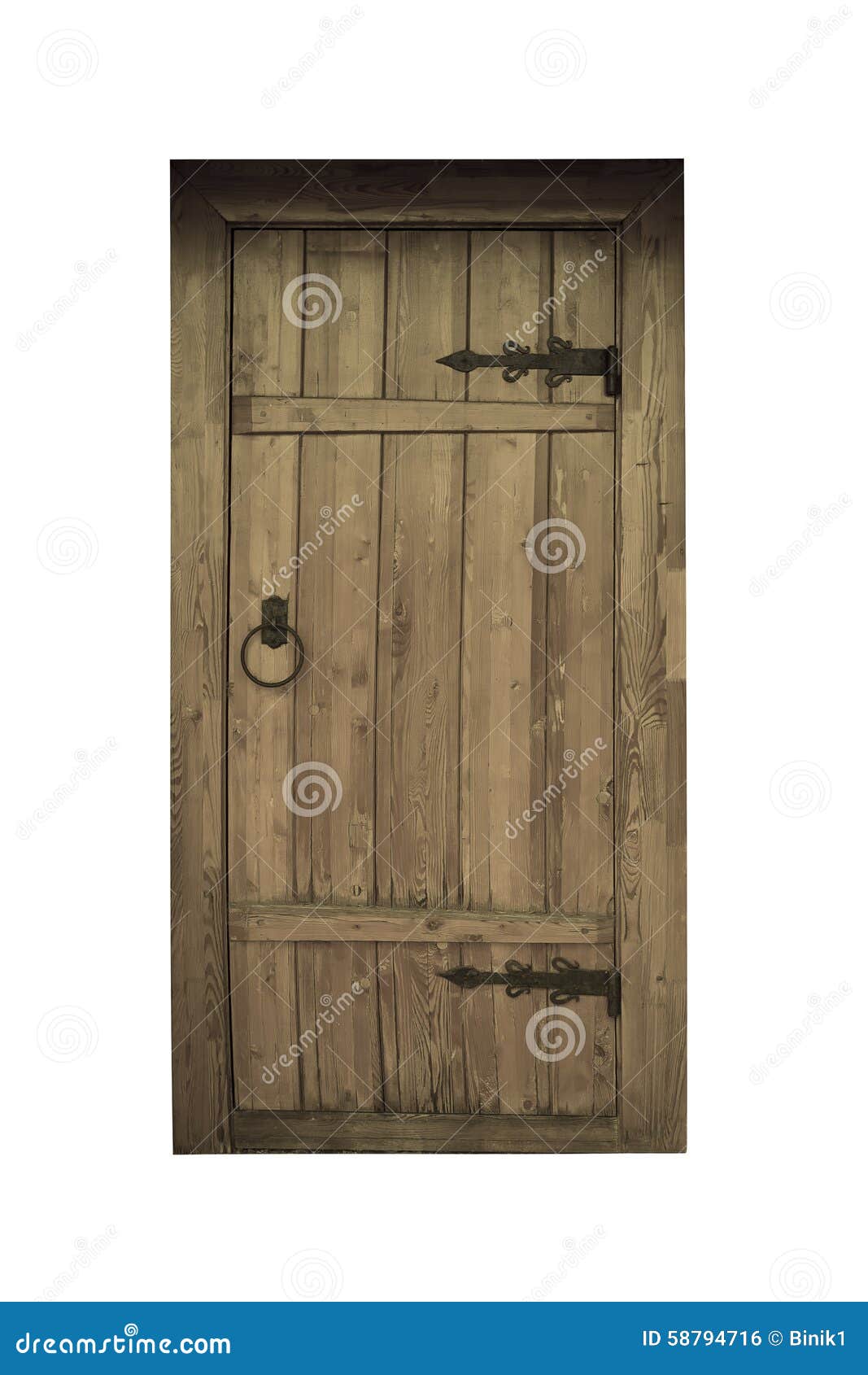 Puerta De Madera Del Viejo Vintage En El Fondo Blanco Foto De Archivo