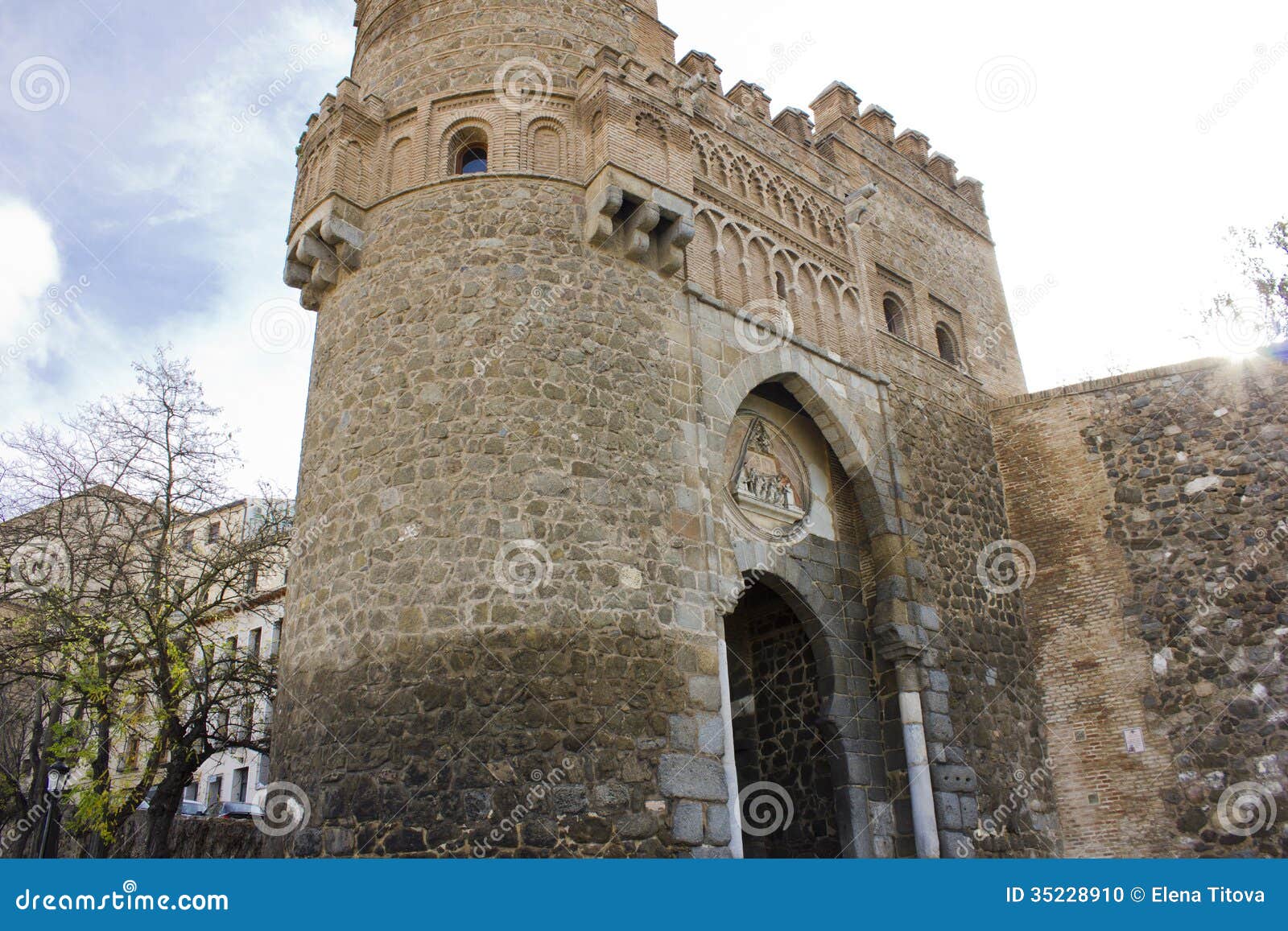 Puerta Del Sol, a City Gate of Toledo Stock Photo - Image of arch ...