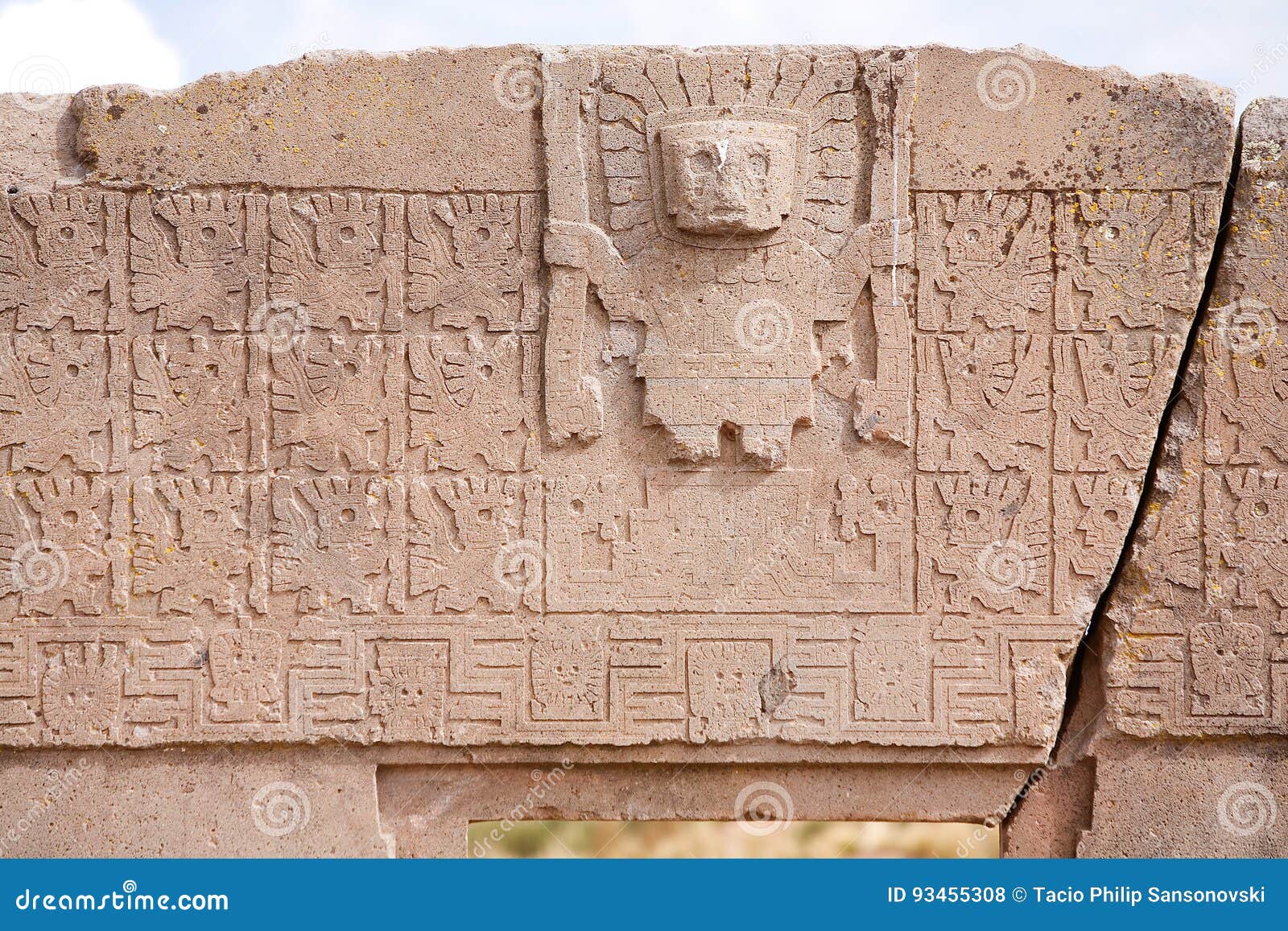 Puerta del sol on Tiwanaku editorial stock photo. Image of south - 93455308
