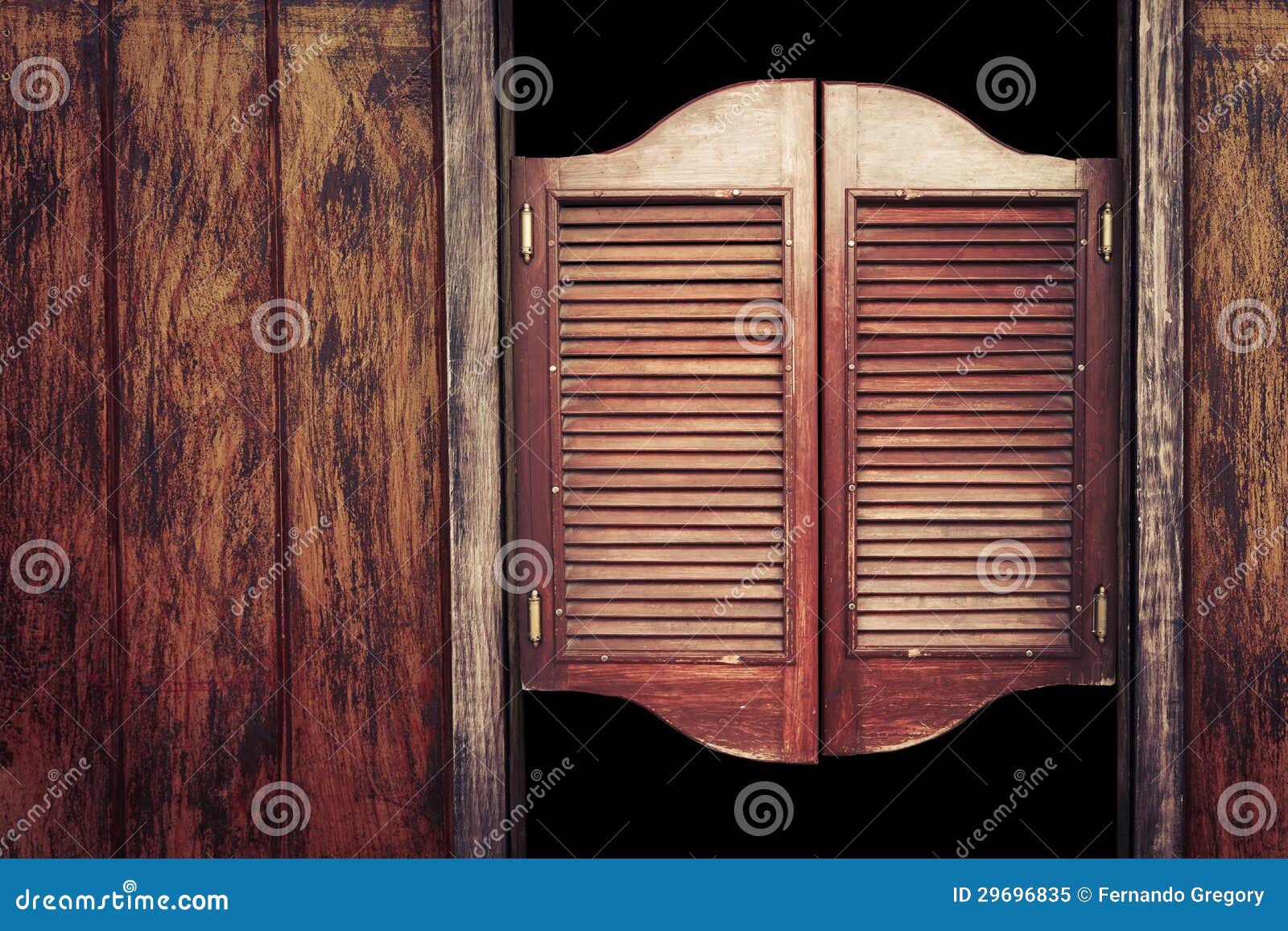 Puertas De Madera Del Salón Del Viejo Vintage Imagen De Archivo