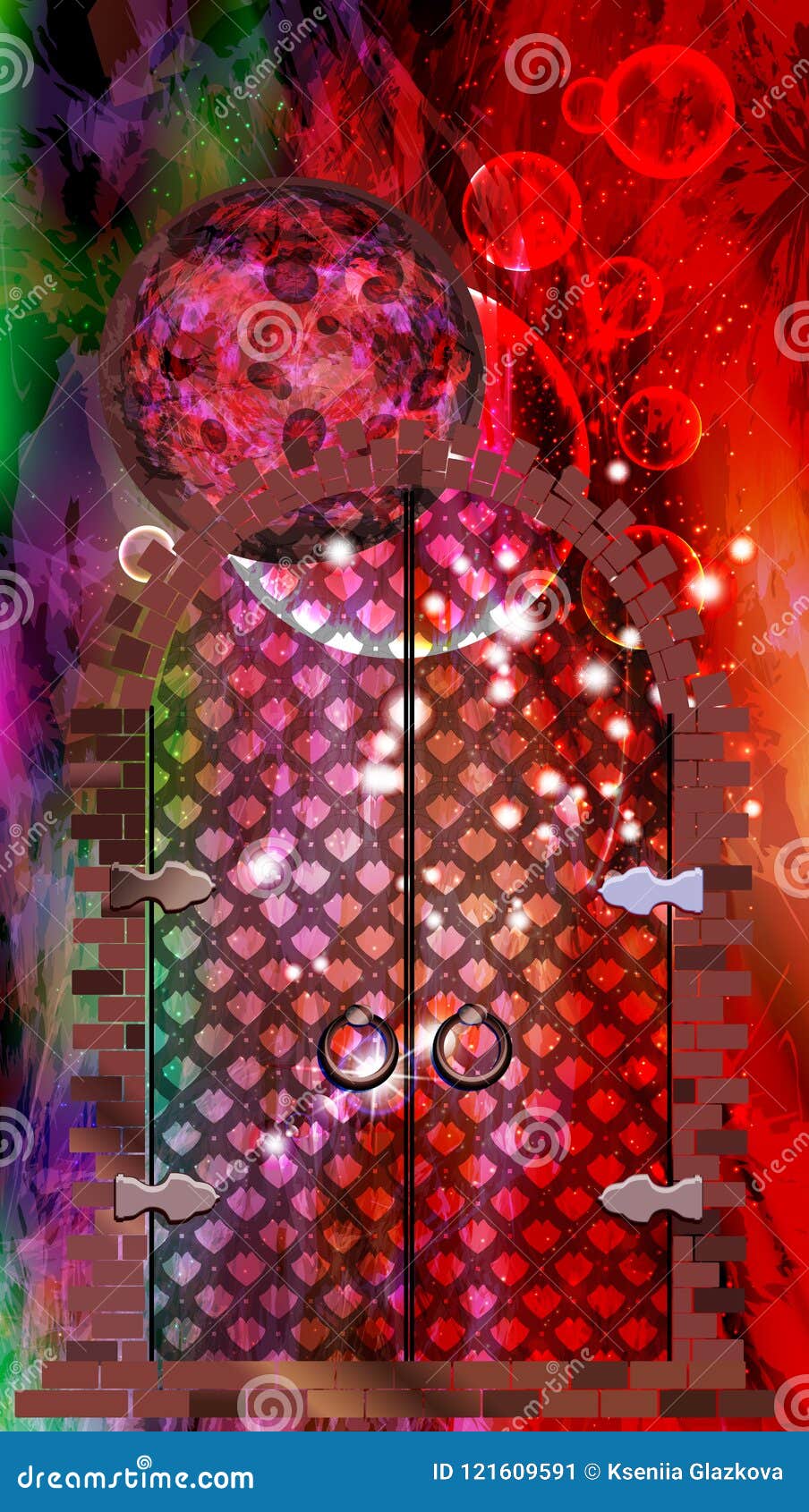 Puertas Del Espacio Una Galaxia, Un Telane Y Stock de ilustración ...