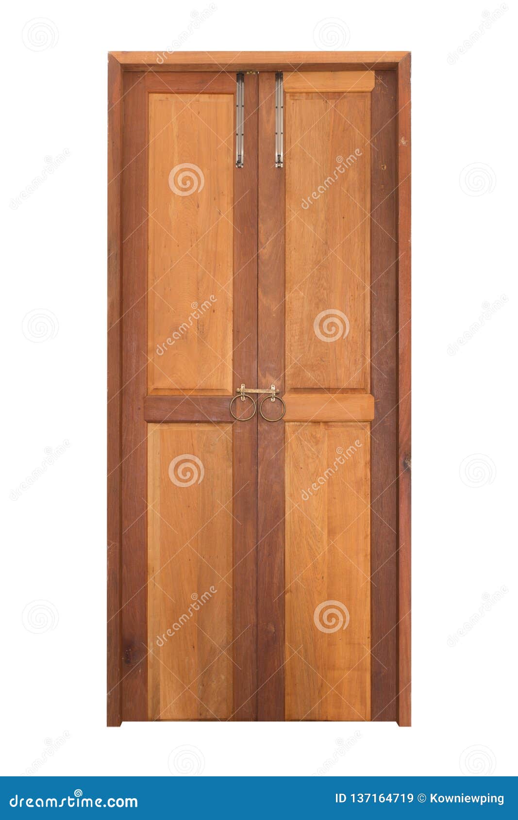 Puertas Dobles Aisladas En Un Fondo Blanco Imagen De Archivo Imagen