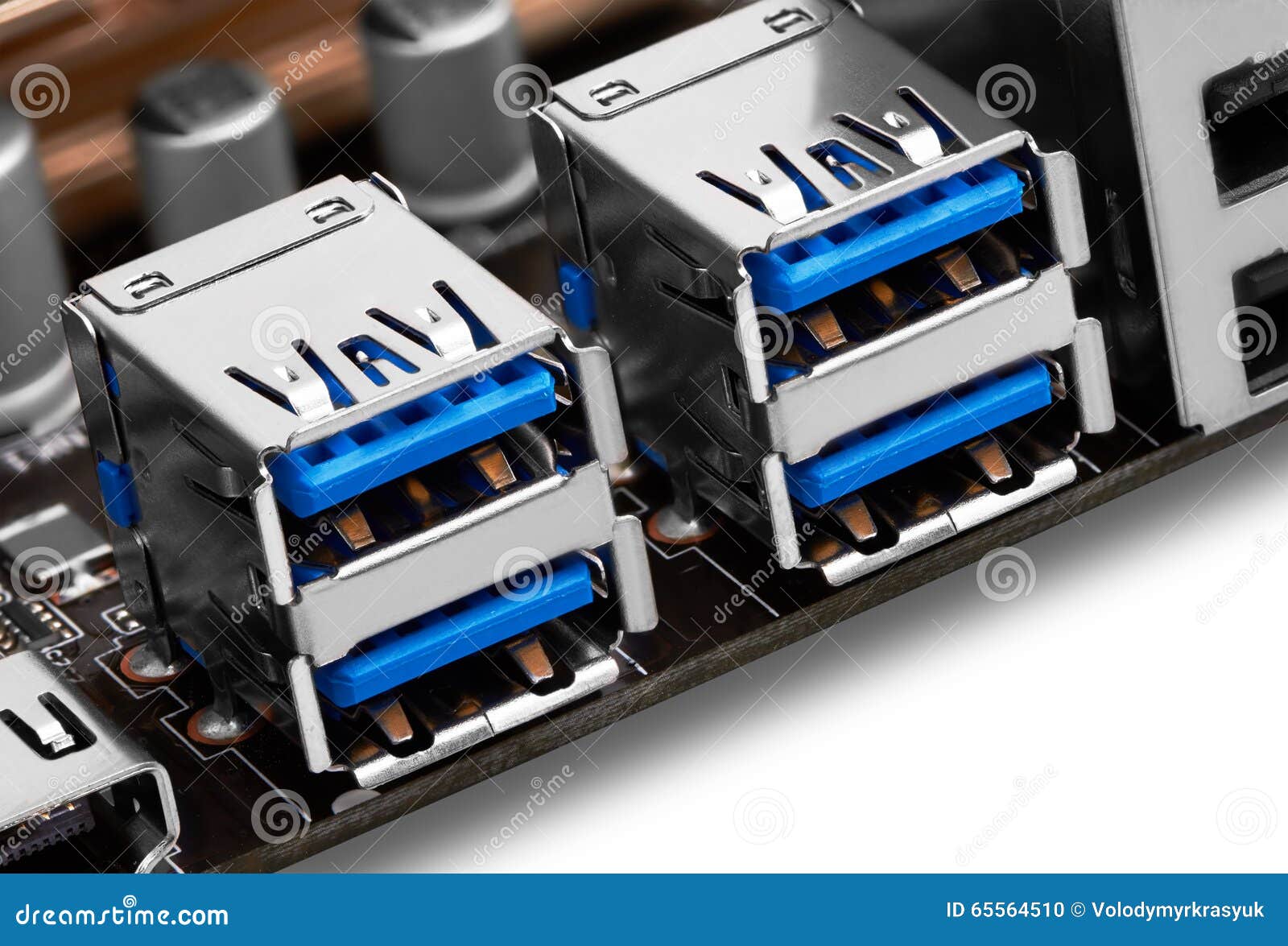 Puerto De USB En La Placa Madre Foto de archivo - Imagen de dispositivo ...