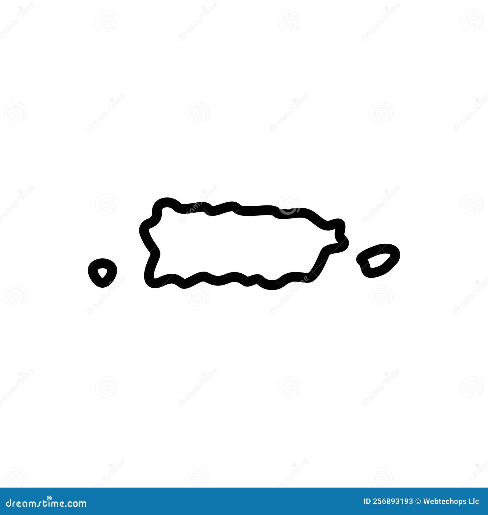 Black Line Icon for Puerto, Rico and Map Stock Vector - Illustration of ...