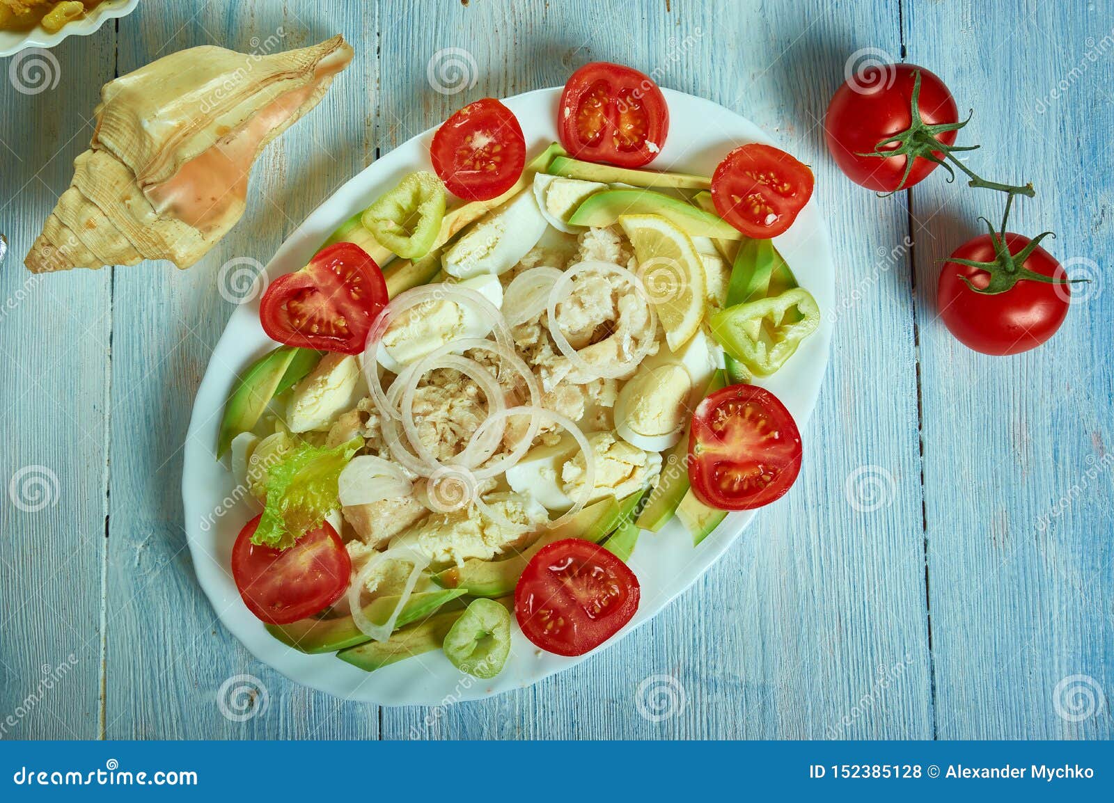 Puerto Rican Cod Fish Salad Stock Photo - Image of ensalada, fish ...