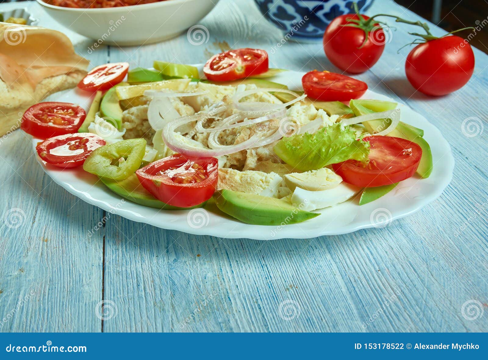 Puerto Rican Cod Fish Salad Stock Photo - Image of ensalada, codfish ...