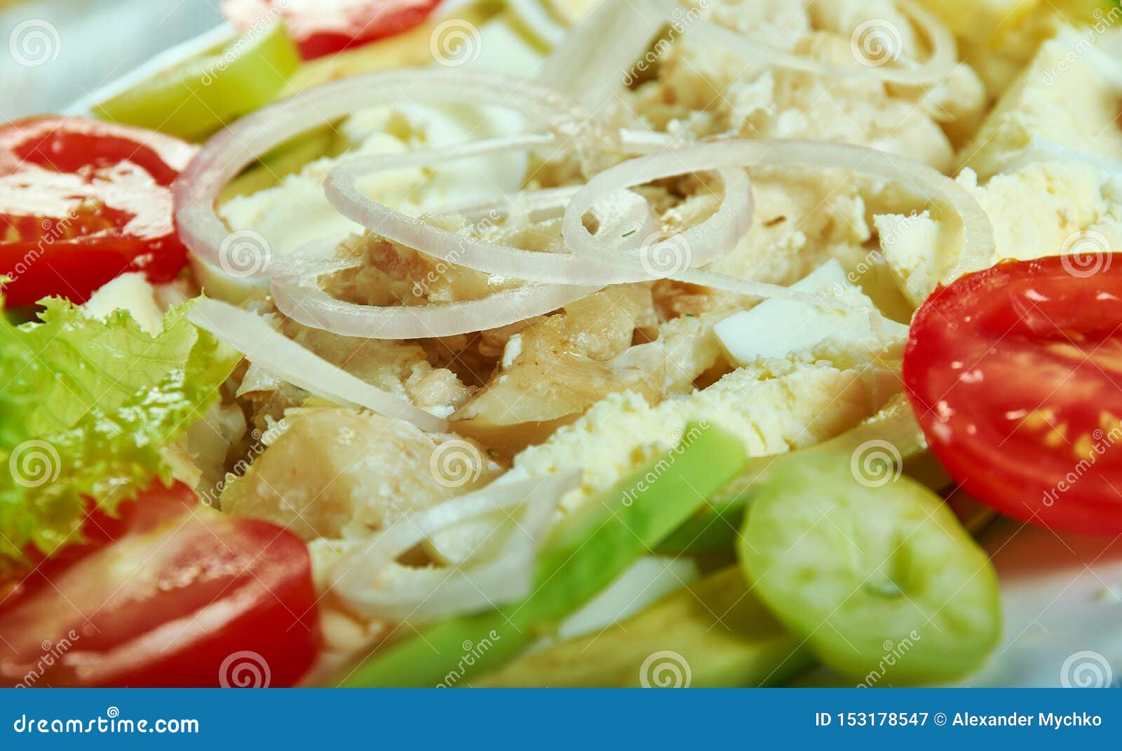 Puerto Rican Cod Fish Salad Stock Image - Image of eggs, salad: 153178547