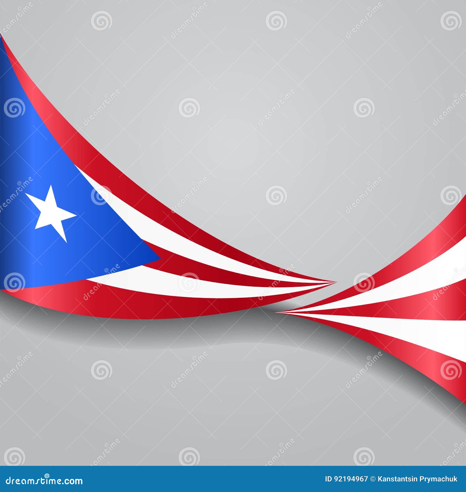 Puerto Rican Wavy Flag. Vector Illustration. Stock Vector ...