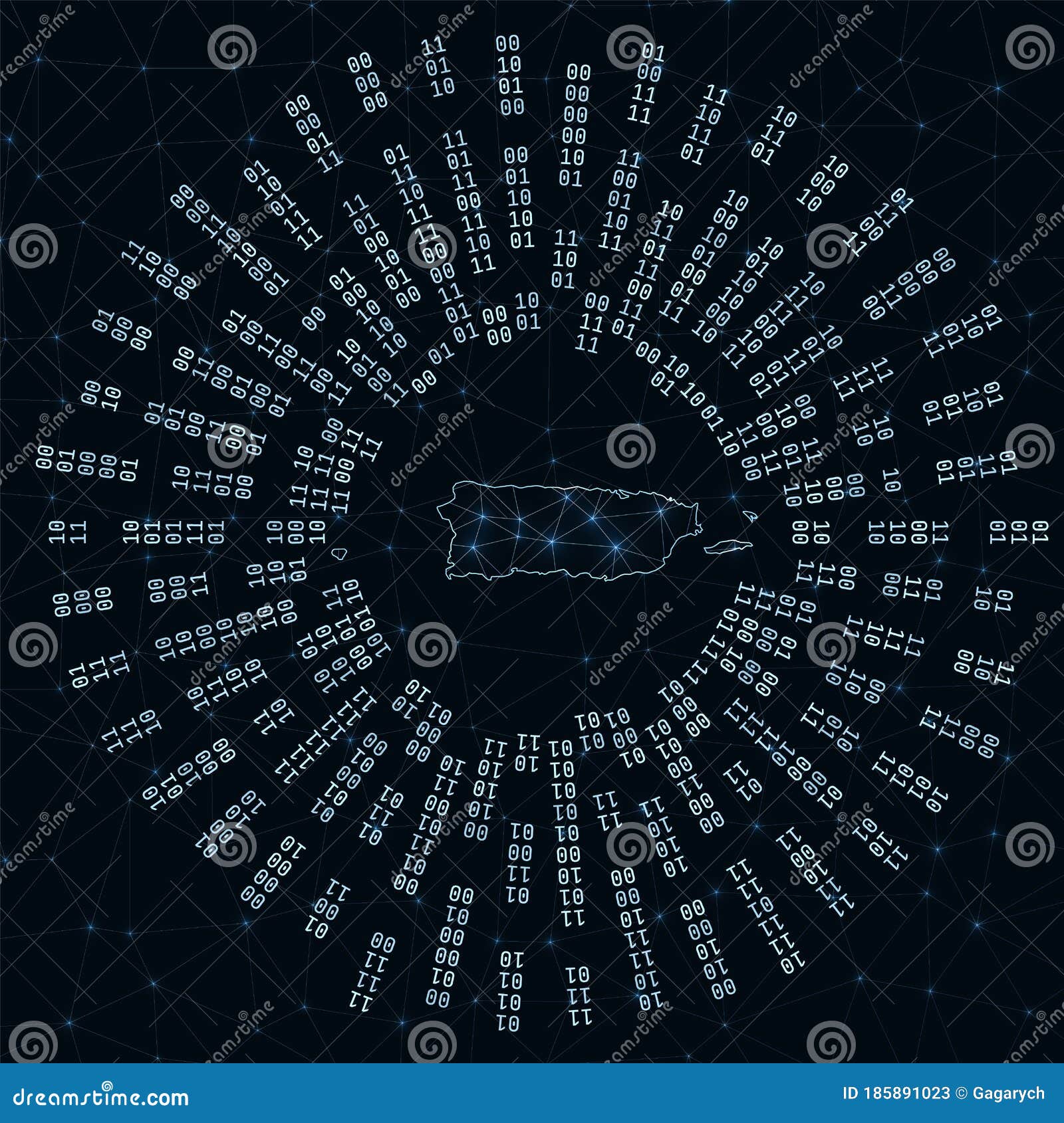 Puerto Rico digital map. stock vector. Illustration of electrical ...