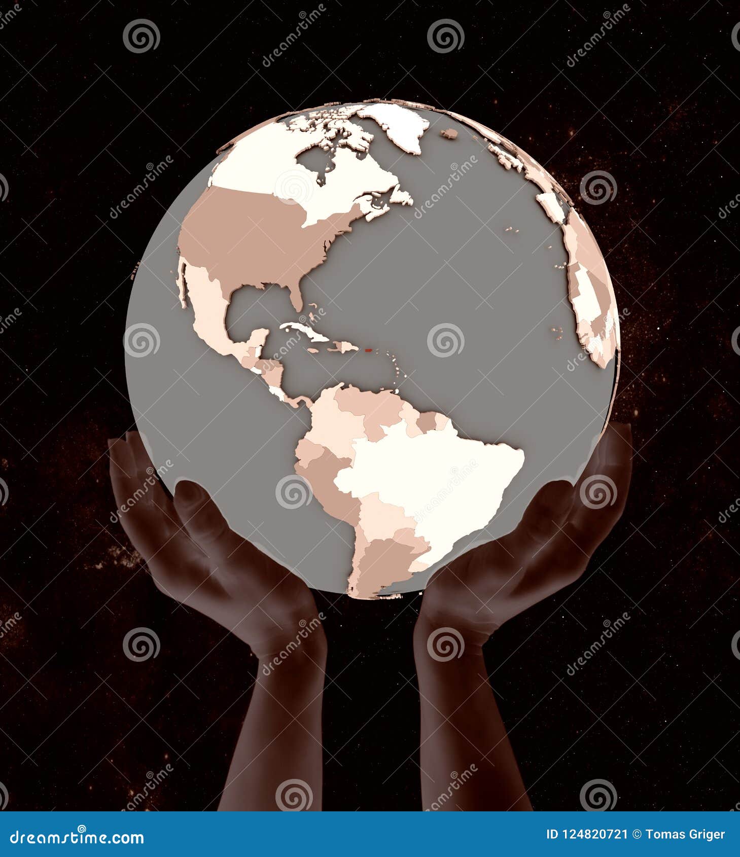 Puerto Rico En El Globo En Manos Imagen de archivo - Imagen de tenencia ...