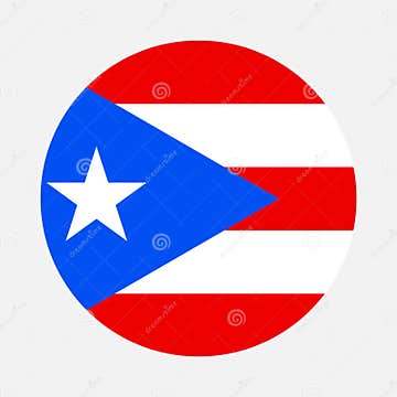 Puerto Rico flag circle stock vector. Illustration of nation - 130772107