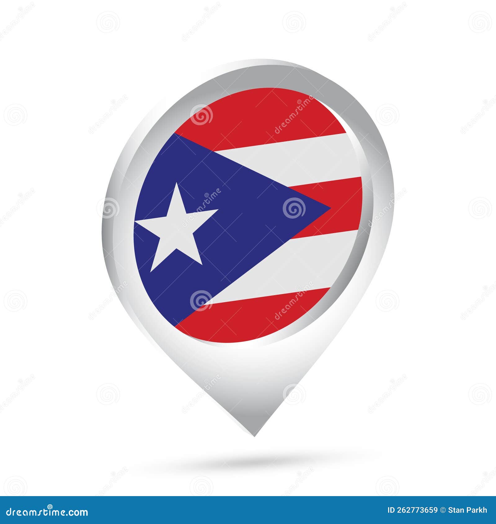 Puerto Rico Flag 3d Pin Icon Stock Vector - Illustration of position ...