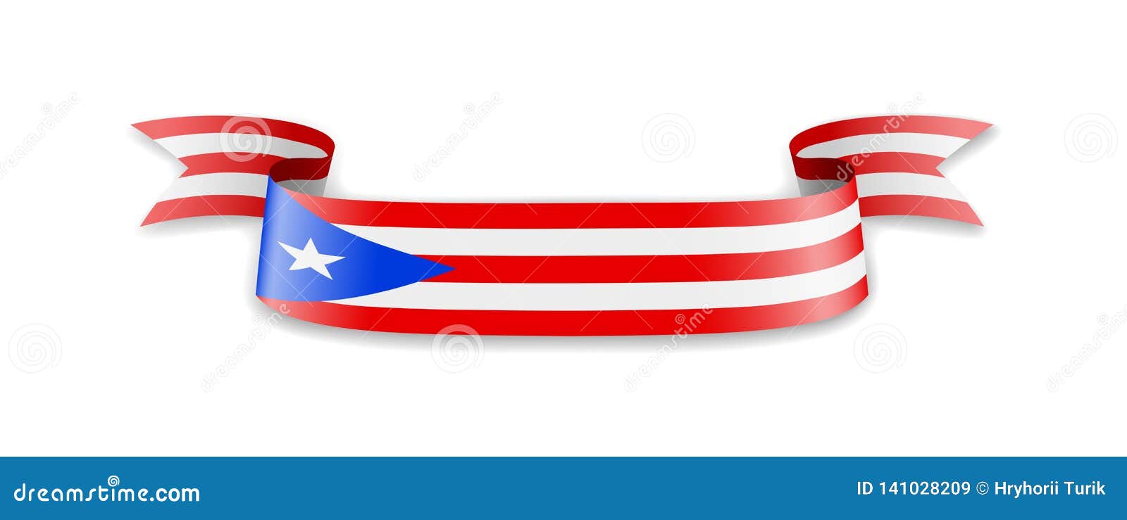 Puerto Rico Flag in the Form of Wave Ribbon Stock Illustration ...