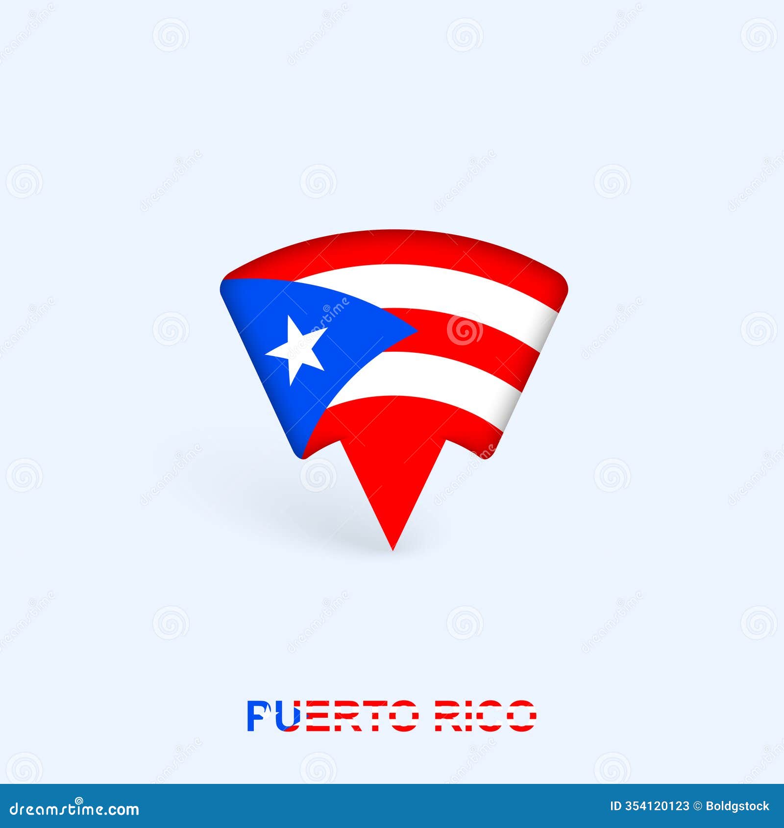 Puerto Rico Flag Map Pointer Design with Shadow Stock Illustration ...