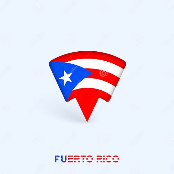 Puerto Rico Flag Map Pointer Design with Shadow Stock Illustration ...
