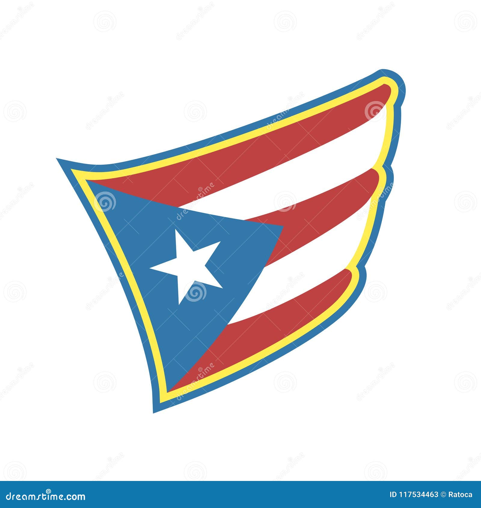 Puerto Rico flag symbol stock vector. Illustration of triangle - 117534463