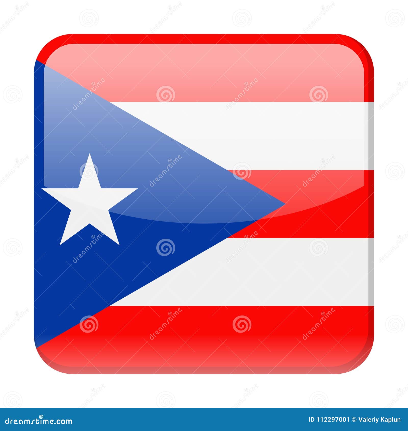 Puerto Rico Flag Vector Square Icon Stock de ilustración - Ilustración ...
