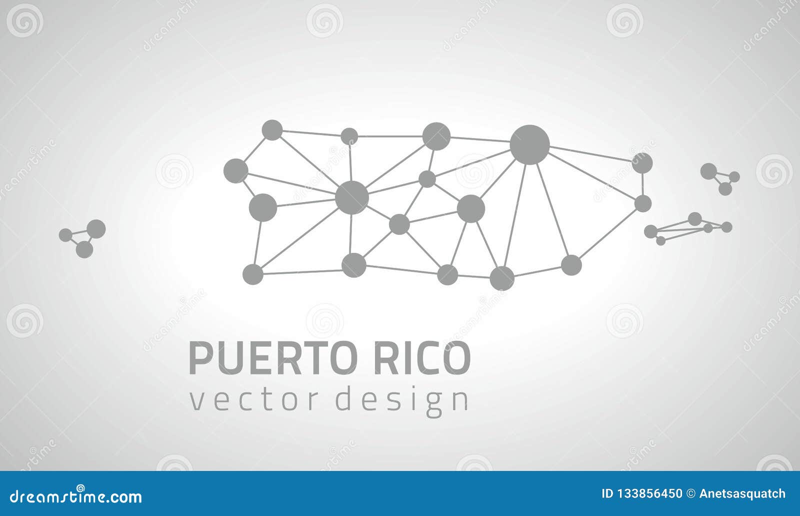 Puerto Rico Grey Dot Vector Outline Triangle Map Stock Vector ...