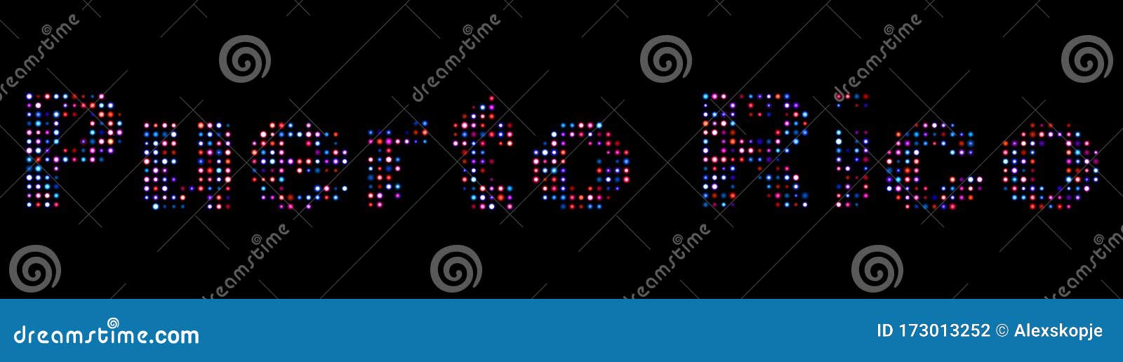Puerto Rico led text stock illustration. Illustration of close - 173013252