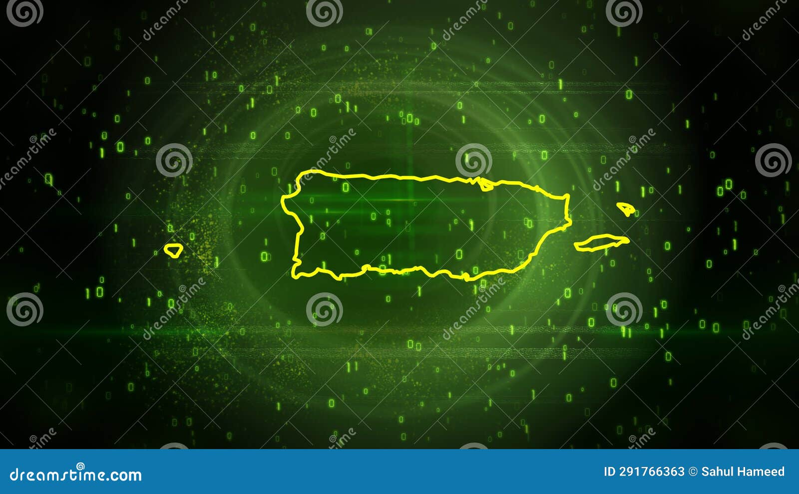 Puerto Rico Map on Digital Background Stock Illustration - Illustration ...
