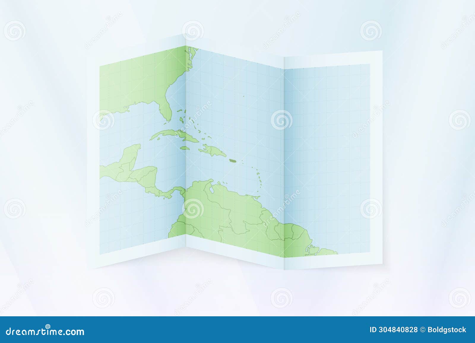 Puerto Rico Map, Folded Paper with Puerto Rico Map Stock Vector ...