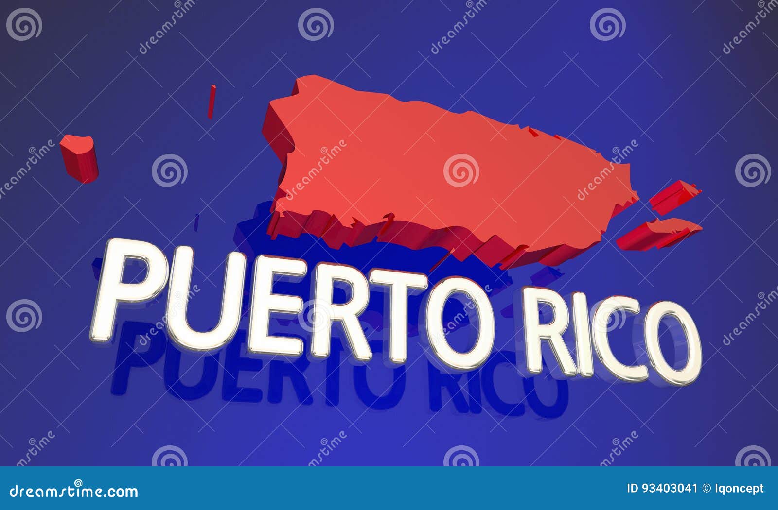 Puerto Rico PC Protectorate Territory Map Name Stock Illustration ...