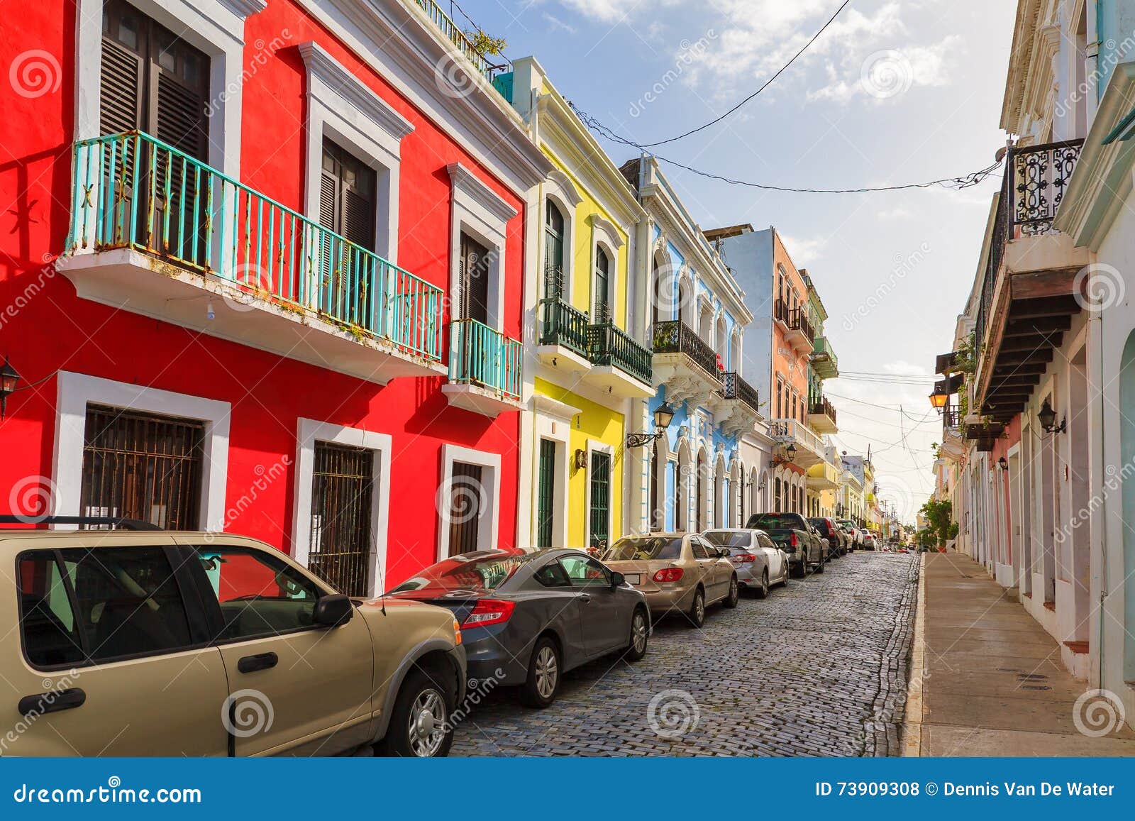 Puerto Rico streetview stock foto. Image of eiland, bestemming - 73909308