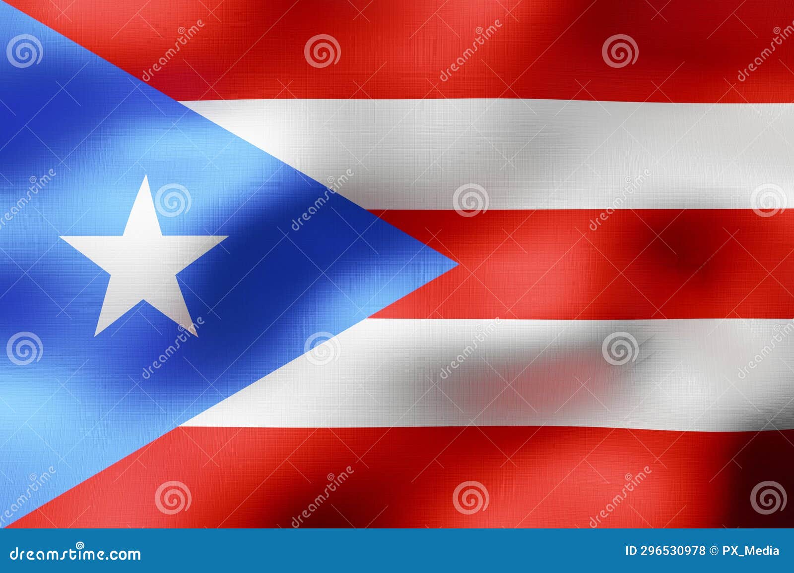 Puerto Rico - Textile Flag - 3d Illustration Stock Illustration ...