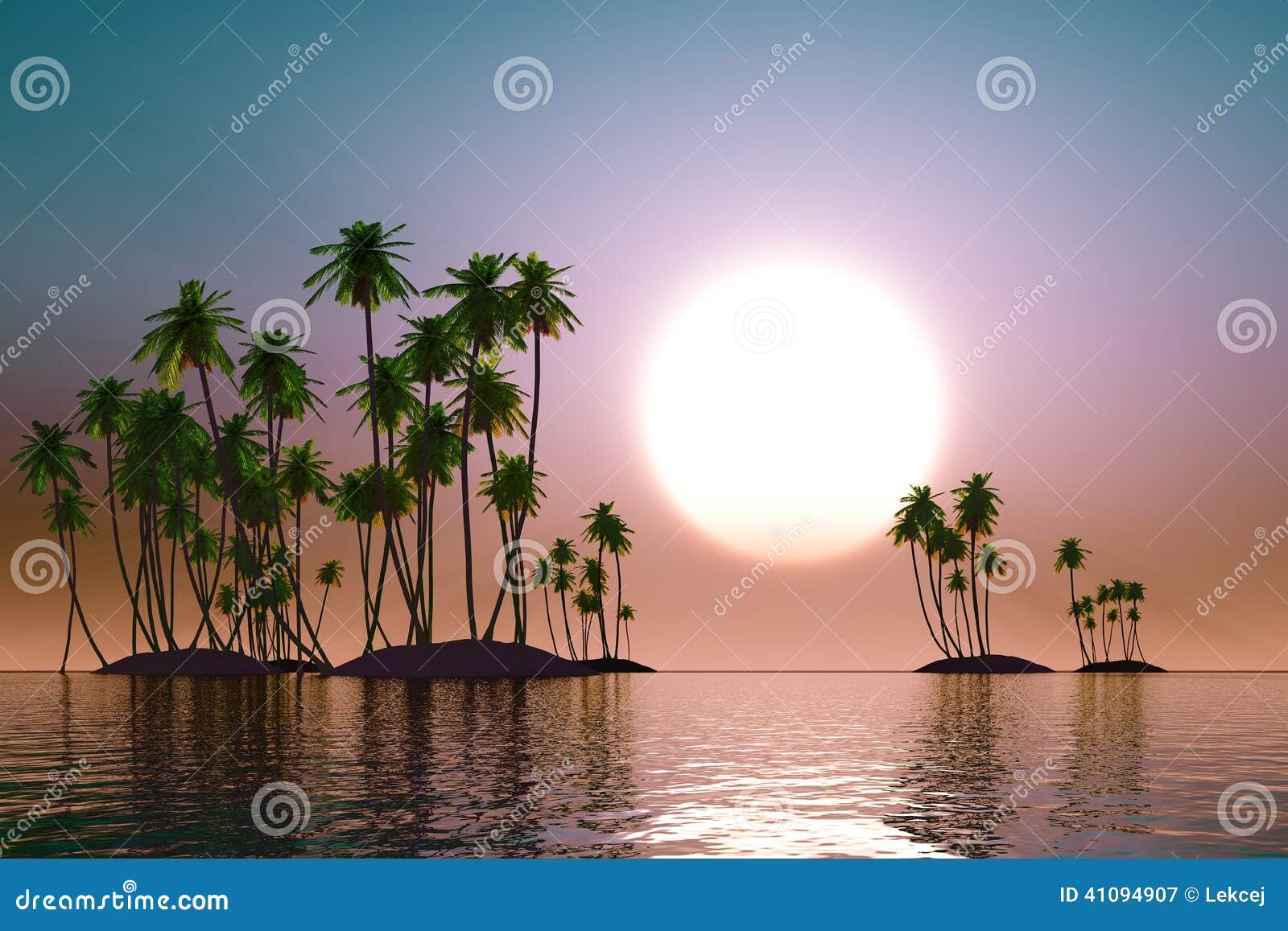 Puesta Del Sol De La Turquesa Stock de ilustración - Ilustración de ...