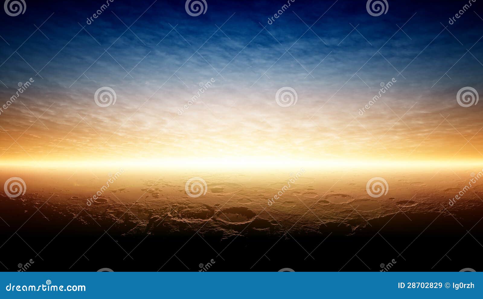 Puesta Del Sol En El Planeta Marte Imagen de archivo - Imagen de ...