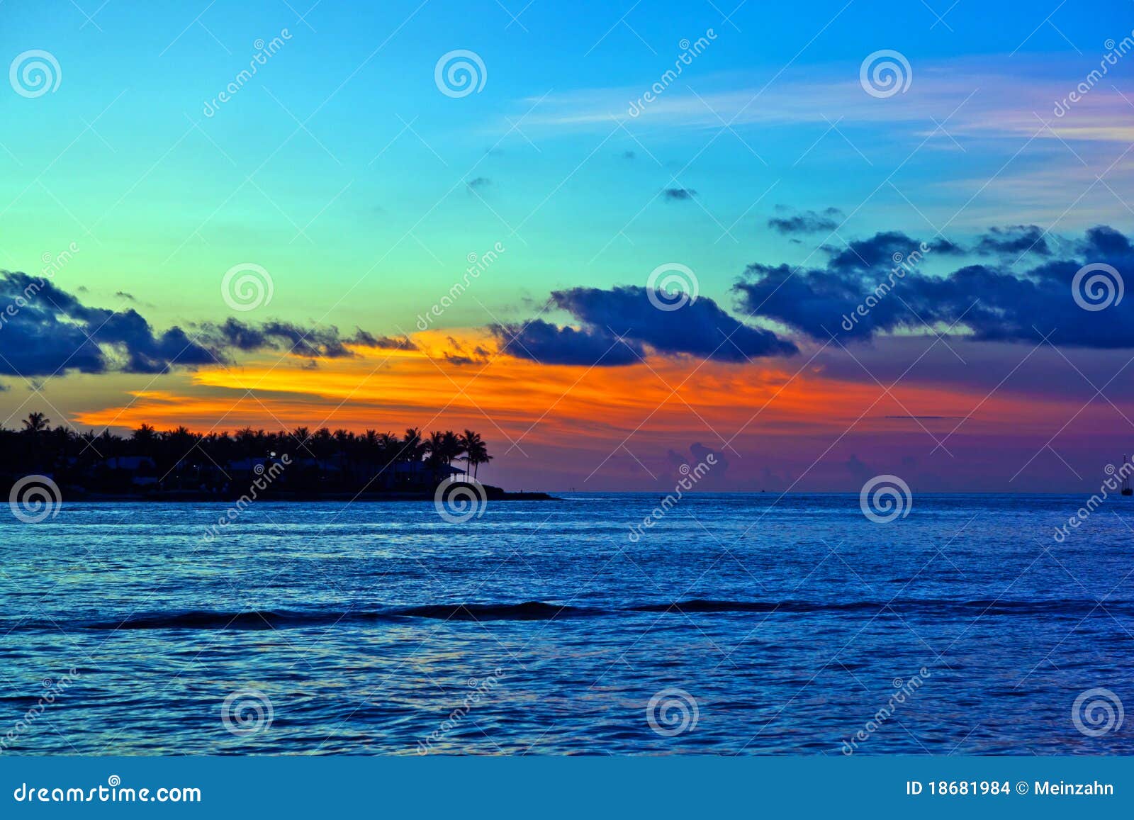 Puesta del sol en Key West foto de archivo. Imagen de sunset - 18681984